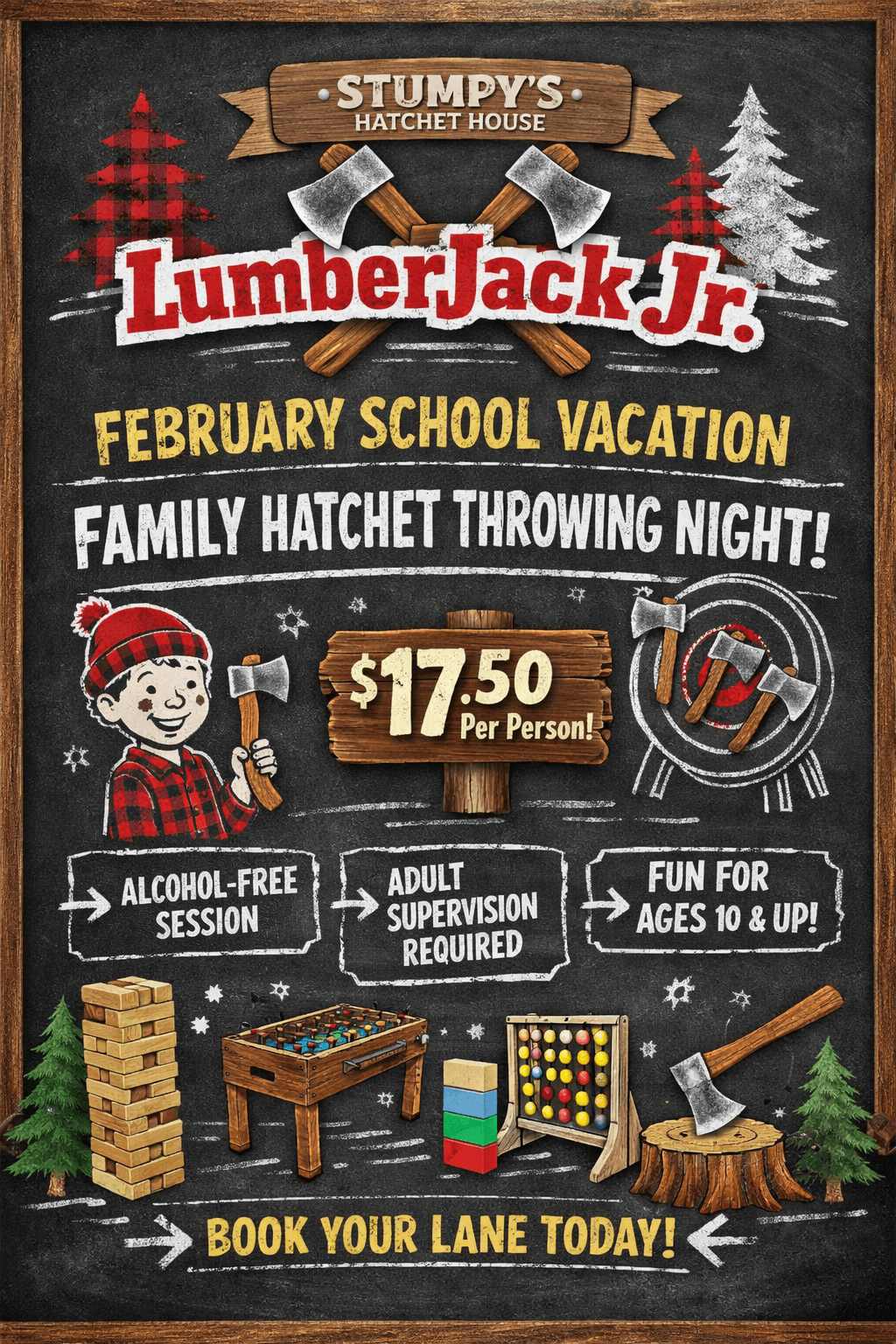 School Vacation Family-Friendly Hatchet Throwing - Stumpy's Hatchet ...